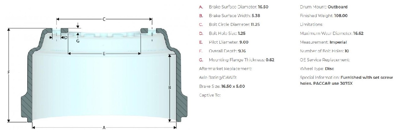 Accuride 2920X Brake Drum for Sale