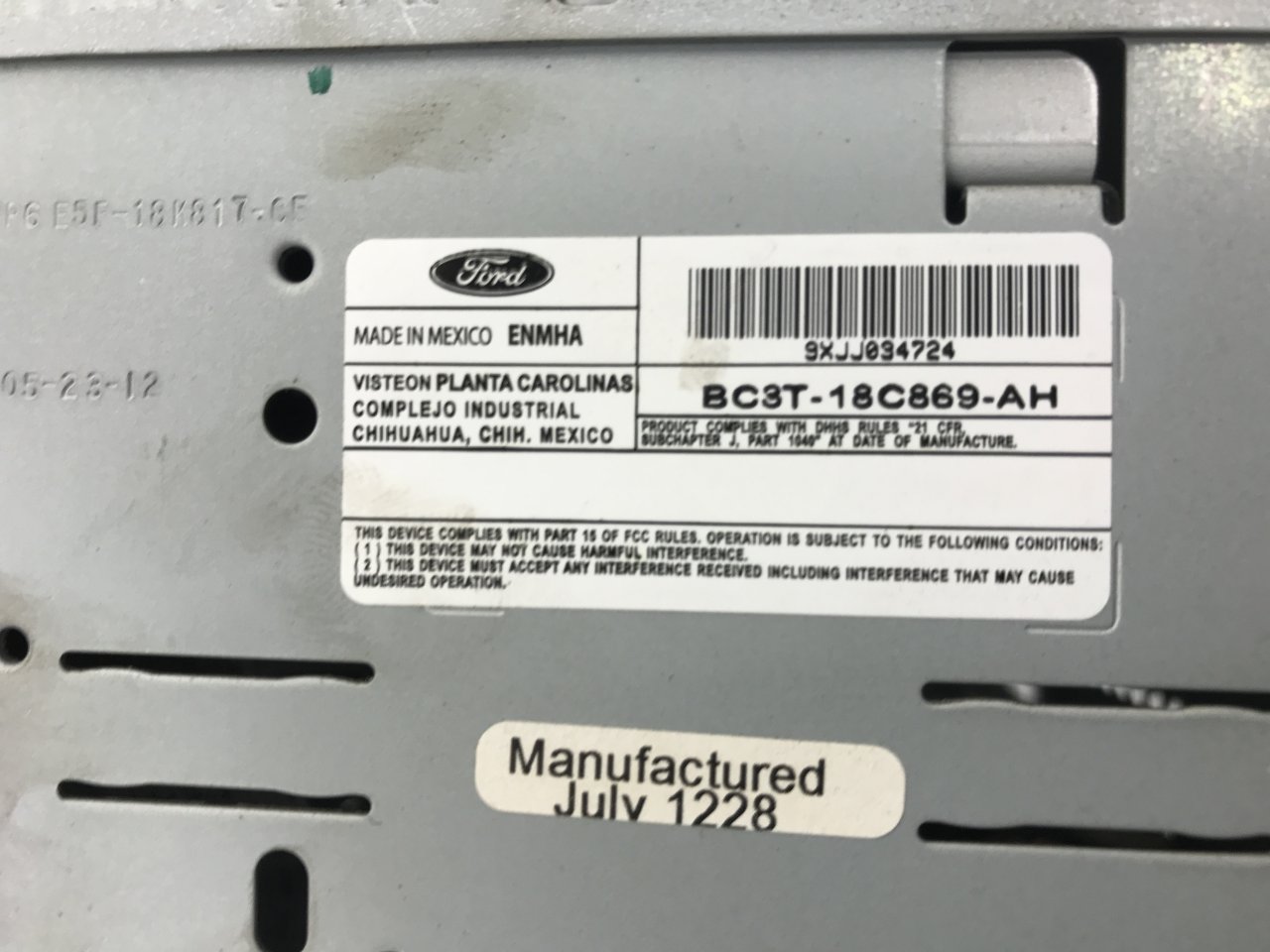 BC3T-18C869-AH | Ford F650 A/V Equipment (Radio) for Sale