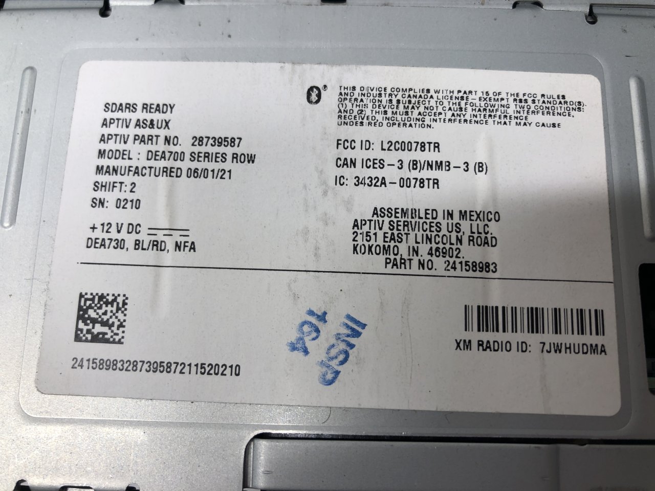 PP107180 | Kenworth T680 A/V Equipment (Radio) for Sale