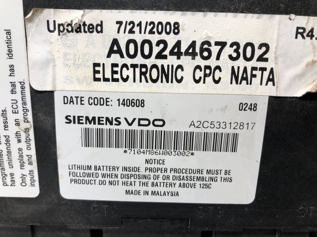 A0024467602/001 | Freightliner M2 112 Cab Control Module CECU for Sale