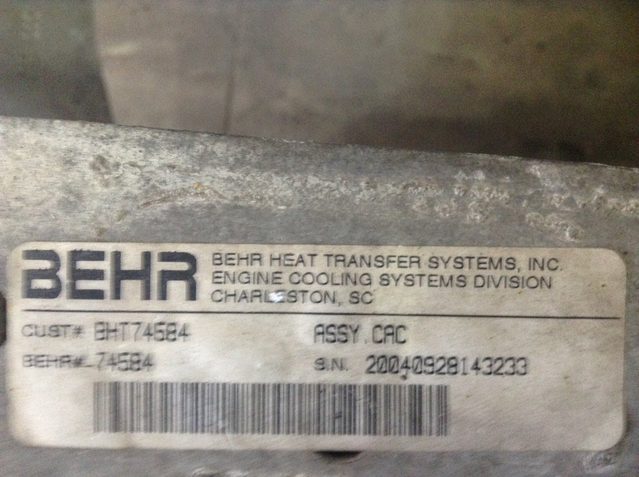 BHT74584 | Sterling A8513 Charge Air Cooler (ATAAC) for Sale