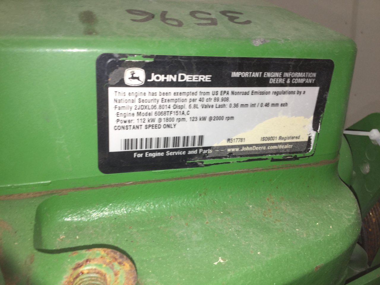 John Deere 6414T Engine Assembly for Sale