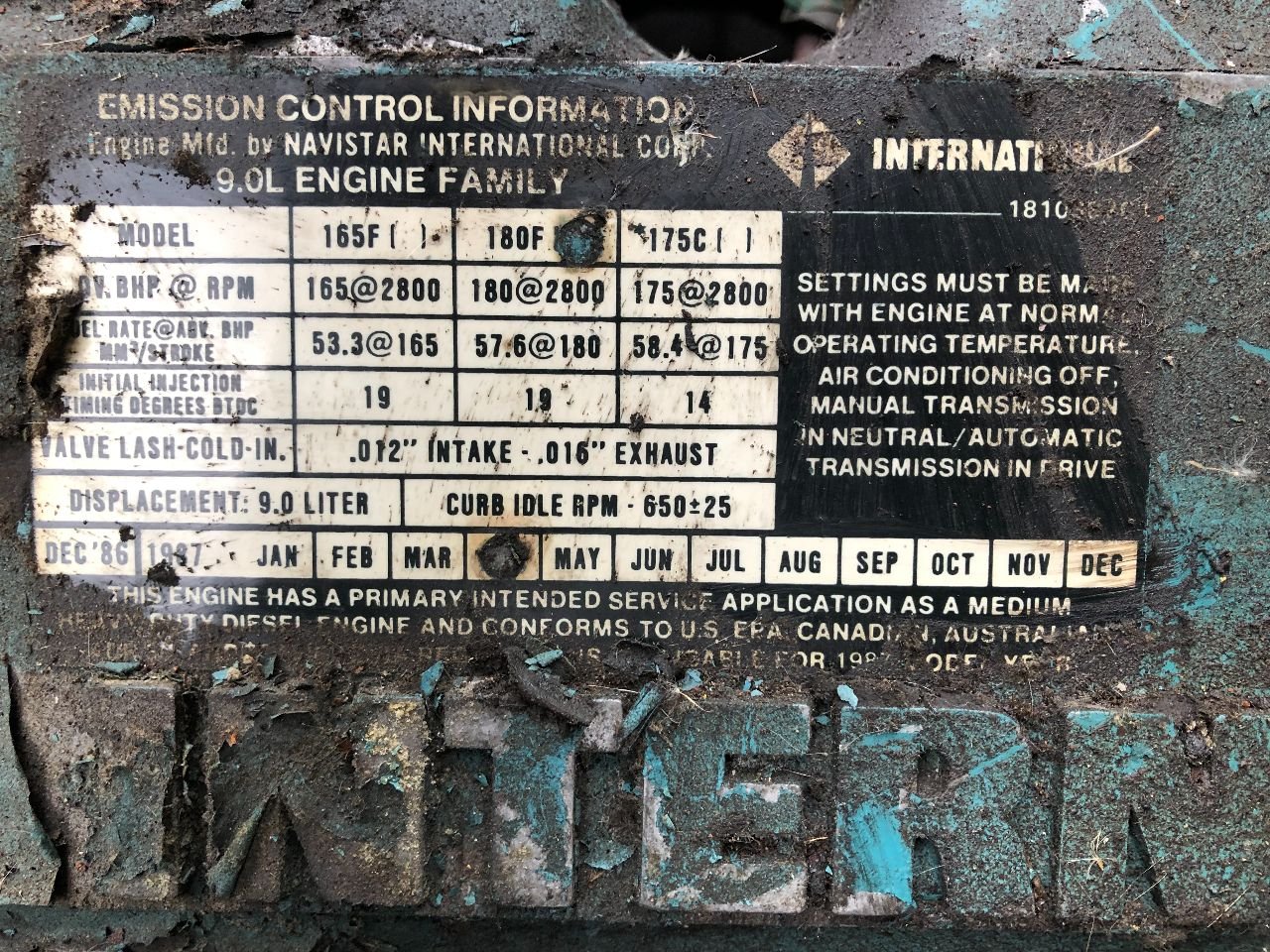 International 9.0 DIESEL Engine Assembly for Sale