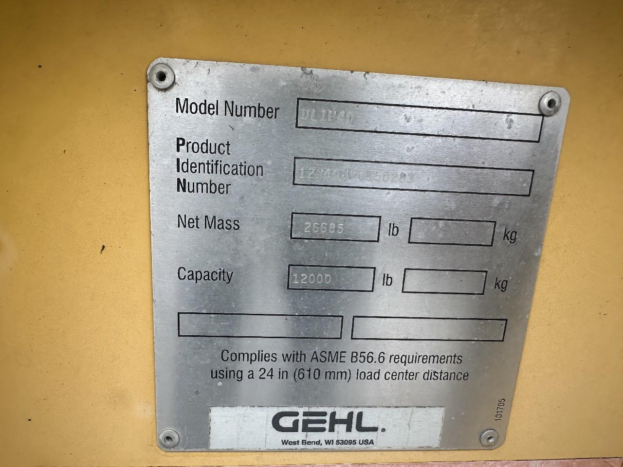 Gehl DL12H-40 Equipment Parts Unit for Sale