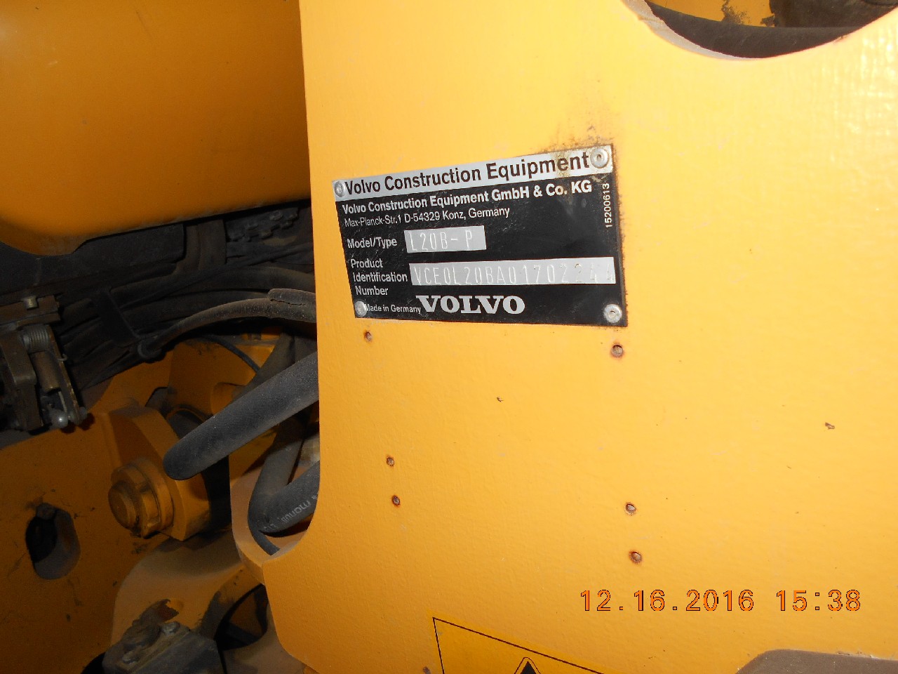 Volvo L20B Equipment Parts Unit for Sale