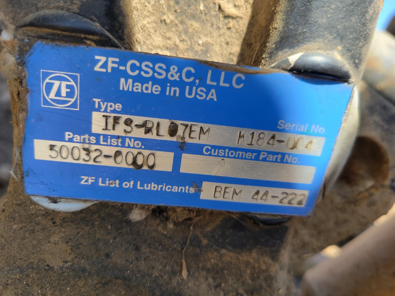 IFS-RL67EM | Axle Assembly, Front for Sale