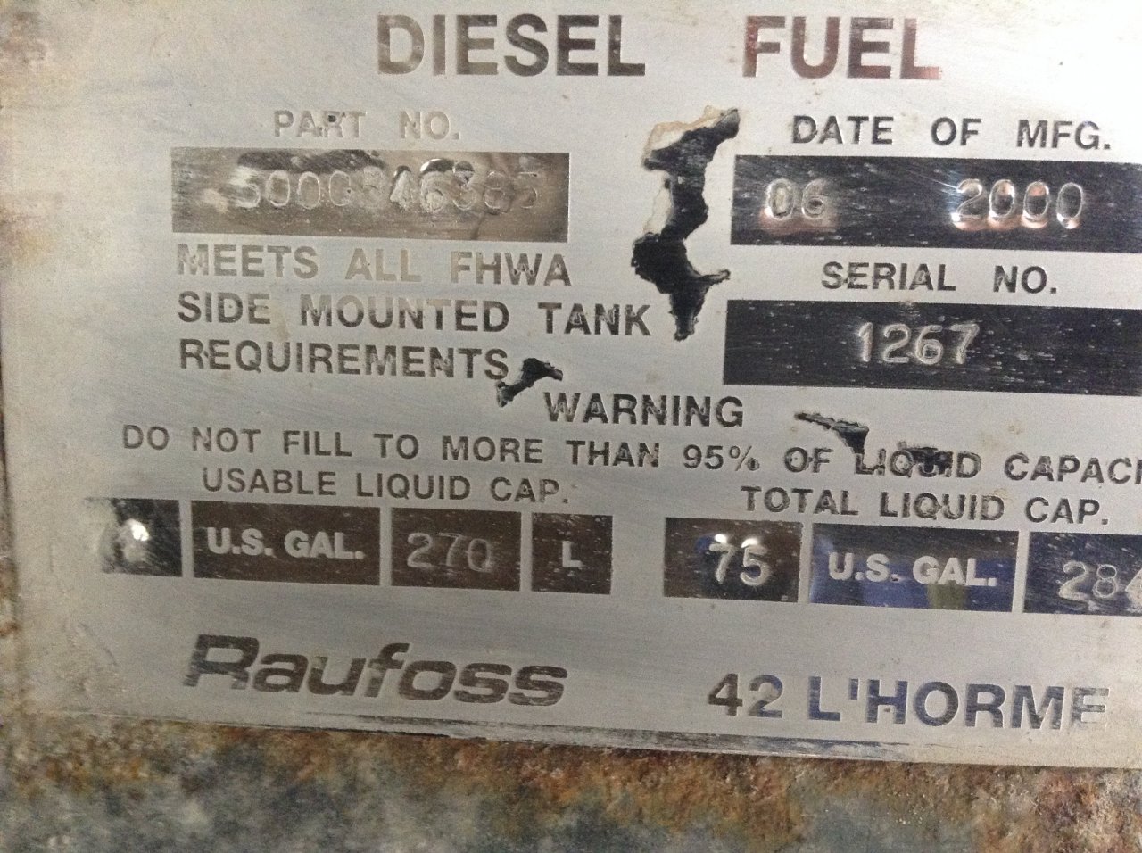 Mack MS MIDLINER Fuel Tank for Sale