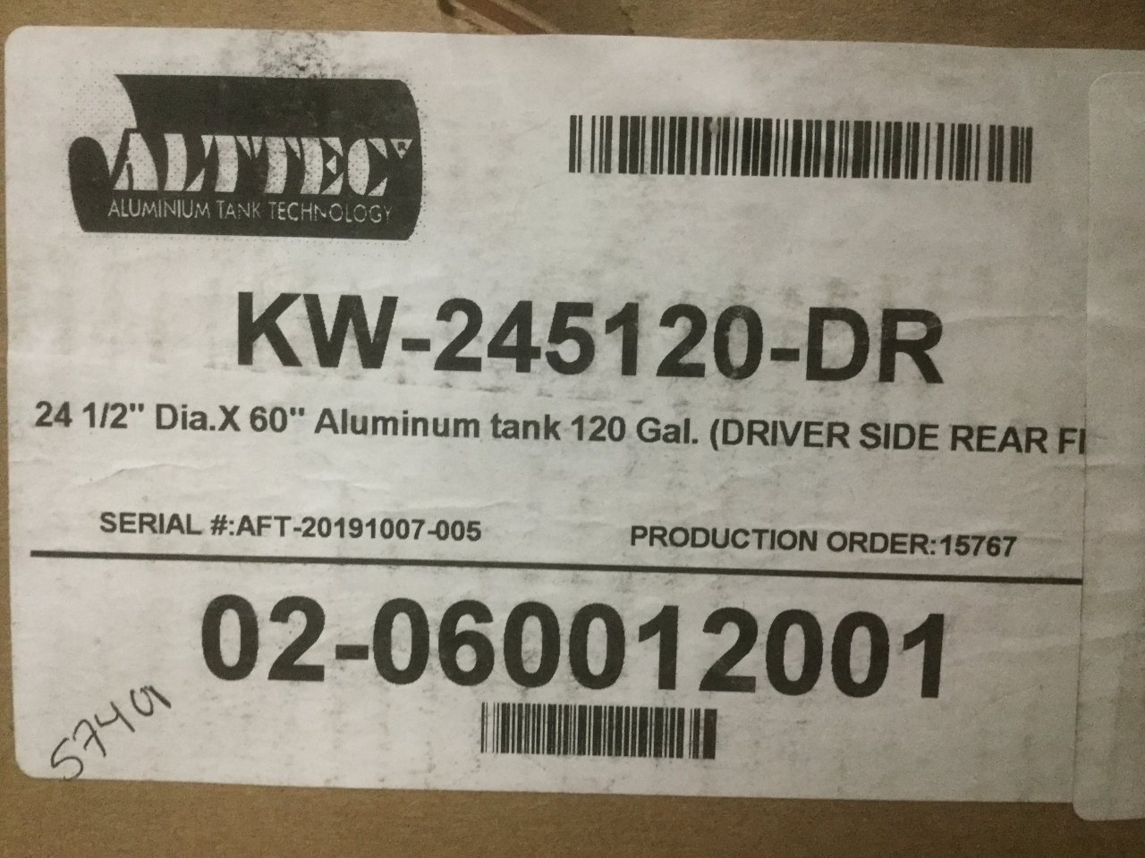 02060012001 | Kenworth T800 Fuel Tank for Sale