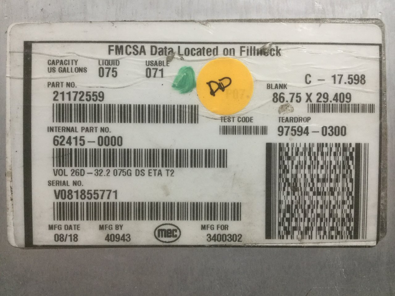 21172559 | Volvo VNL Fuel Tank for Sale