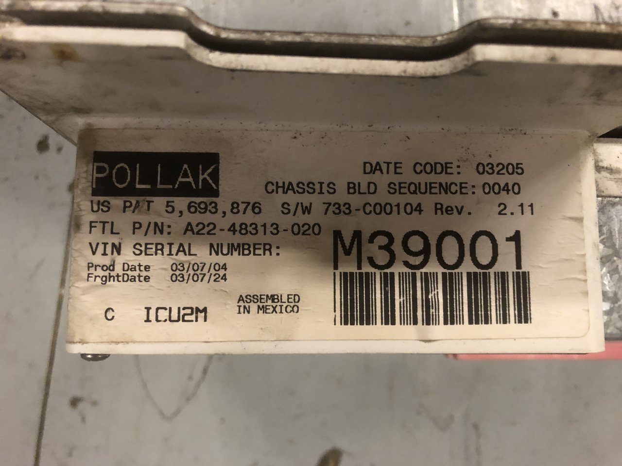 A22-48313-020 | Freightliner C112 CENTURY Speedometer Instrument Cluster fo