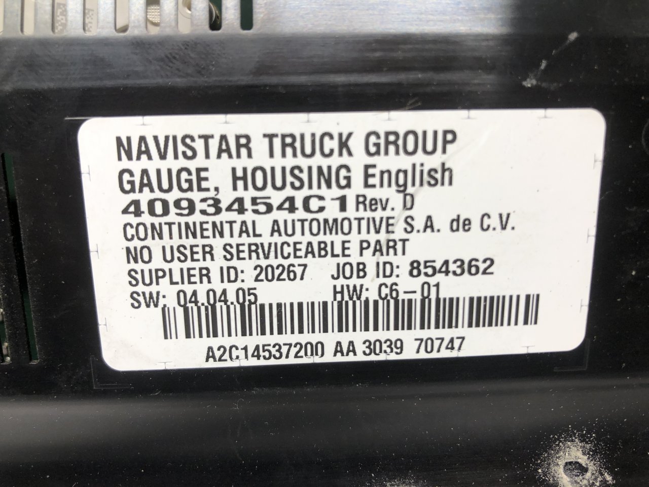 4093454C1 | International LT Speedometer Instrument Cluster for Sale