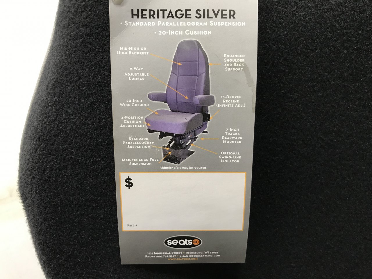 189801VA605 | Mack CXN Air Ride Seat for Sale