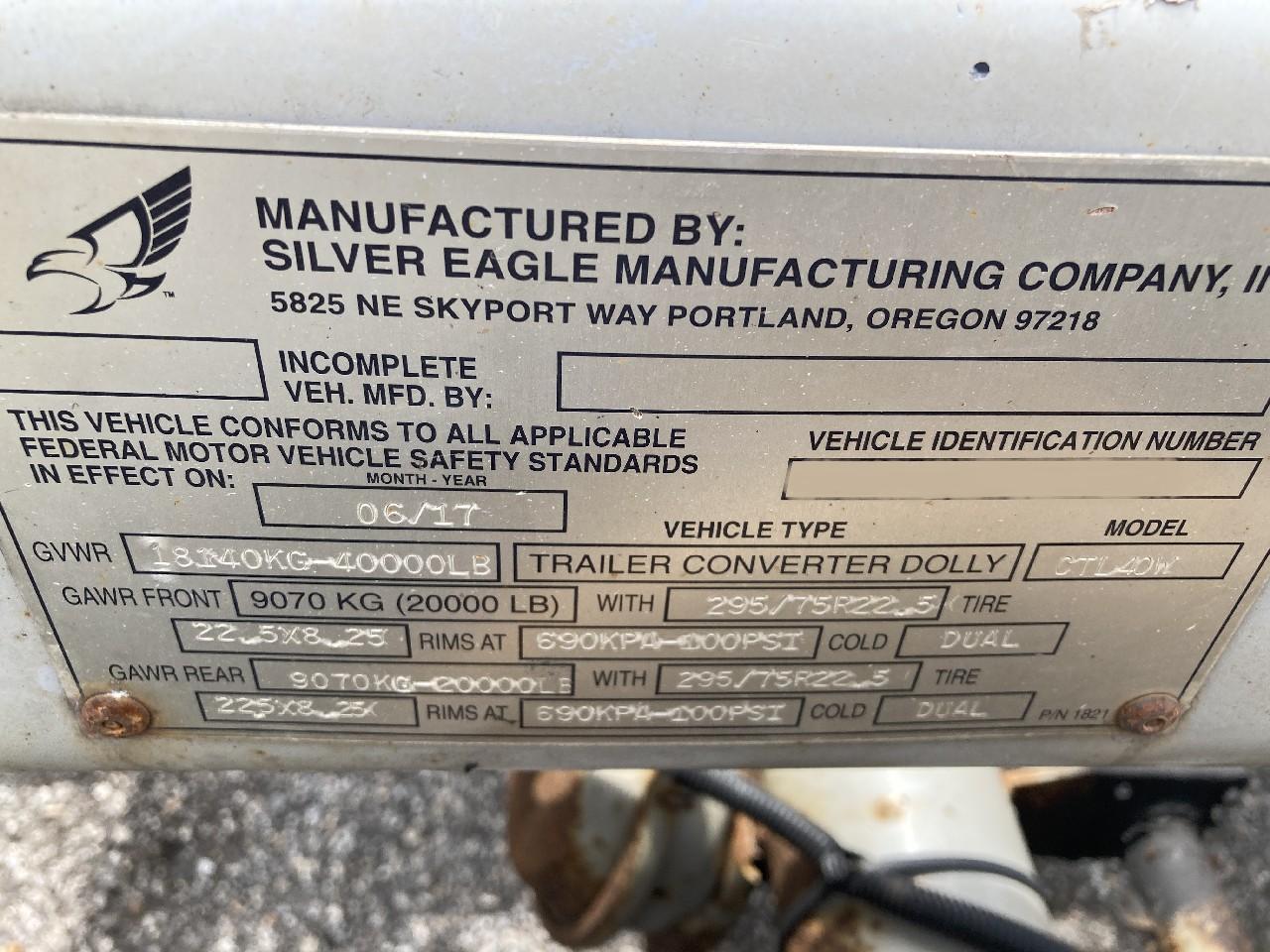 Silver Eagle Dolly Trailer for Sale