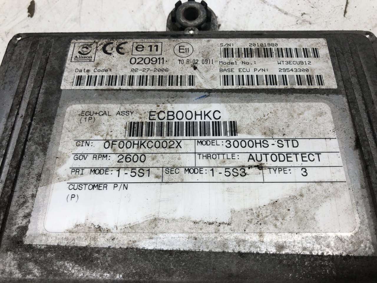 Allison 3000 HS Control Module (TCM) for Sale