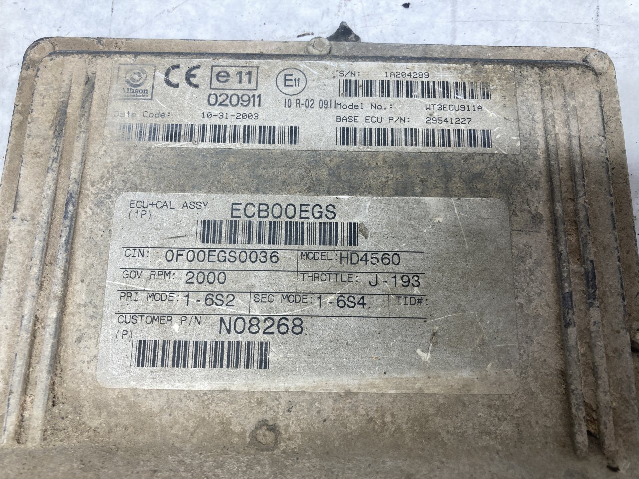 29541227 | Allison HD4560P TCM | Transmission Control Module for Sale