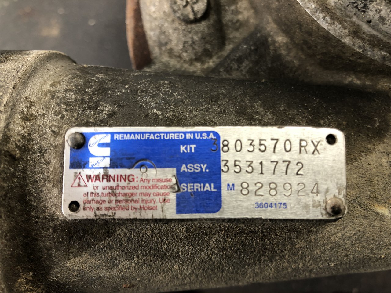 Cummins 3803570 Engine Turbocharger for Sale