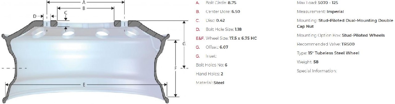 Budd 17.5 STEEL Wheel for Sale