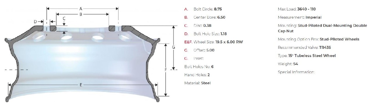 Budd 19.5 Wheel for Sale