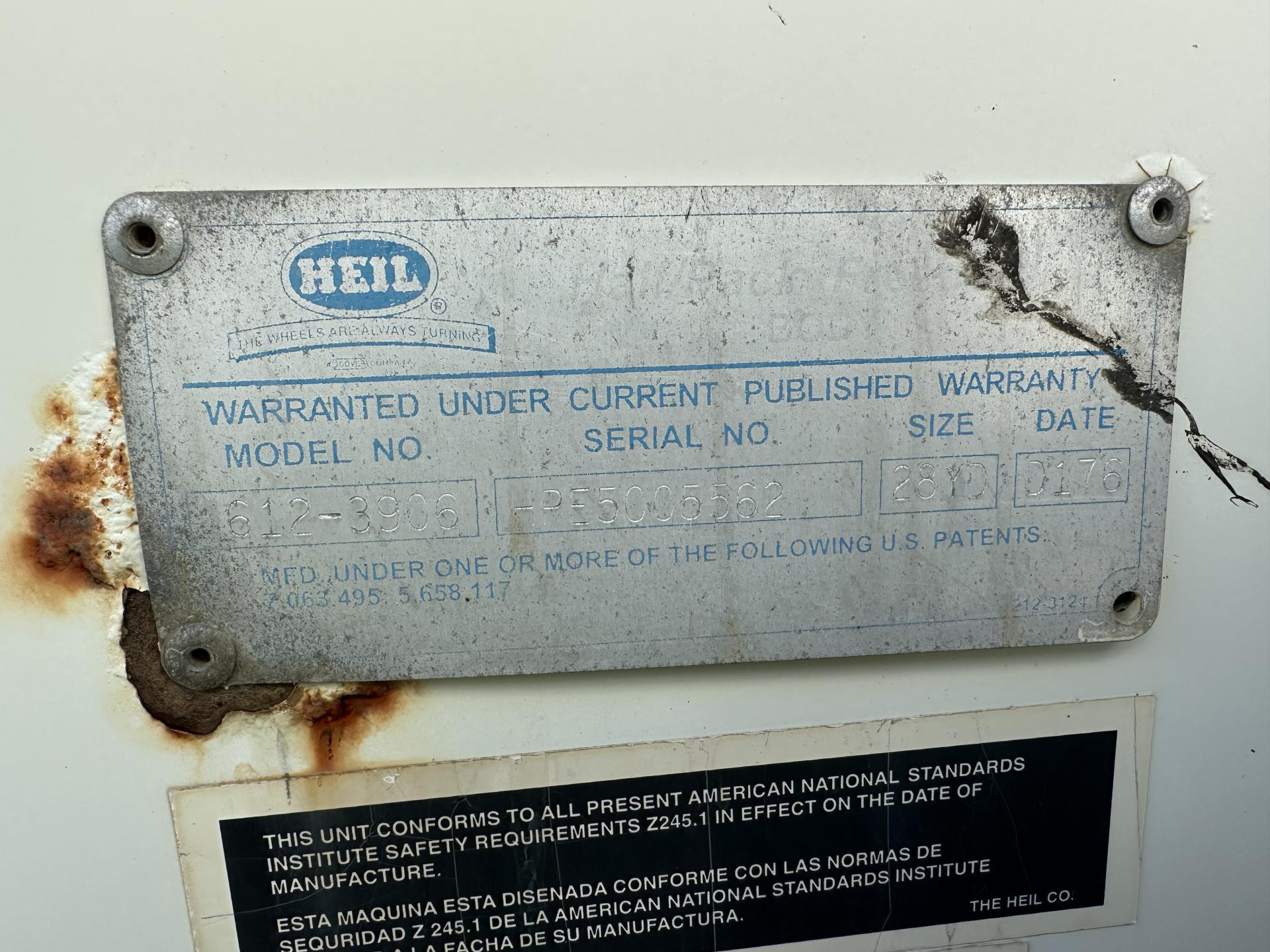 HPE5005562 | Heil Refuse Body | Packer Body for Sale