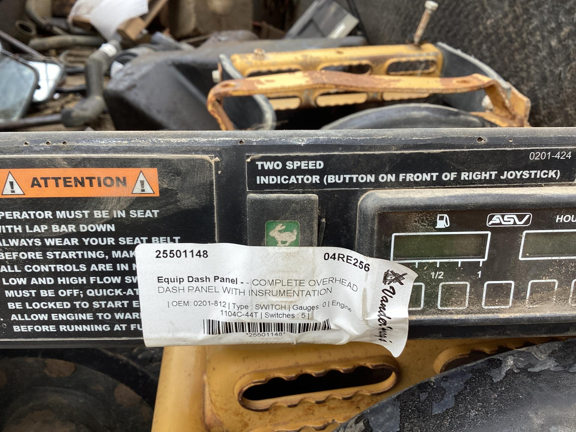 0201-812 | ASV RC100 Dash Panel for Sale