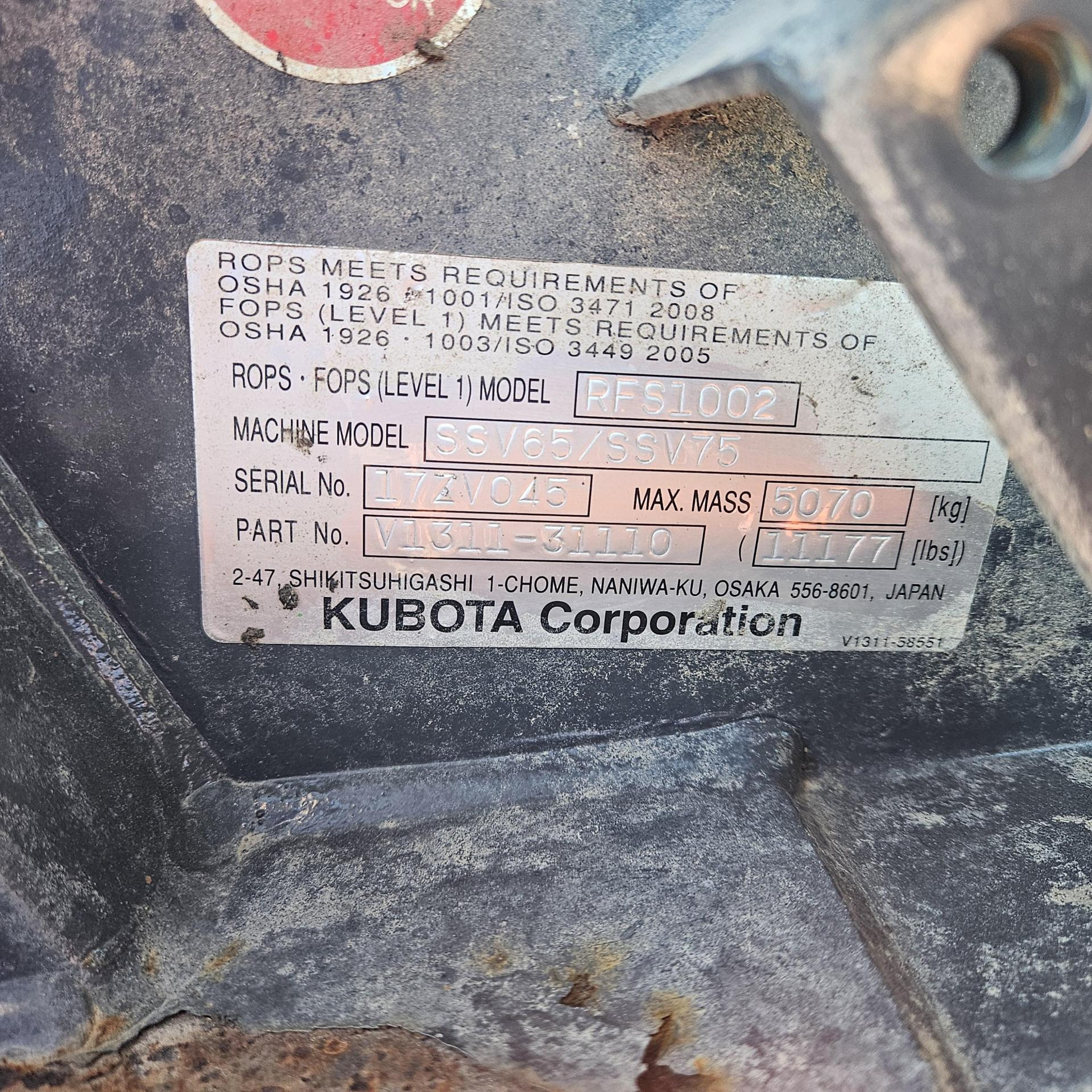 Kubota SSV75 Cab Assembly for Sale
