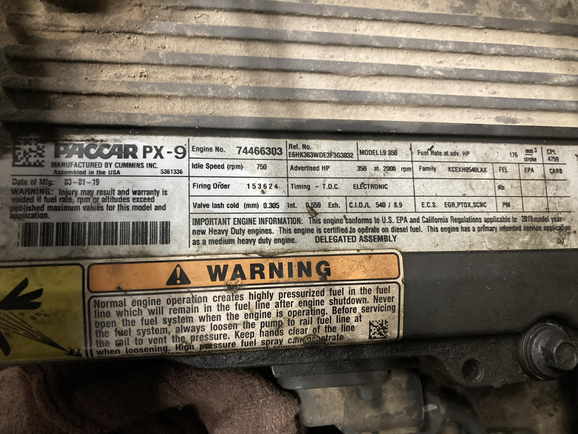 Paccar PX9 Engine Assembly for Sale
