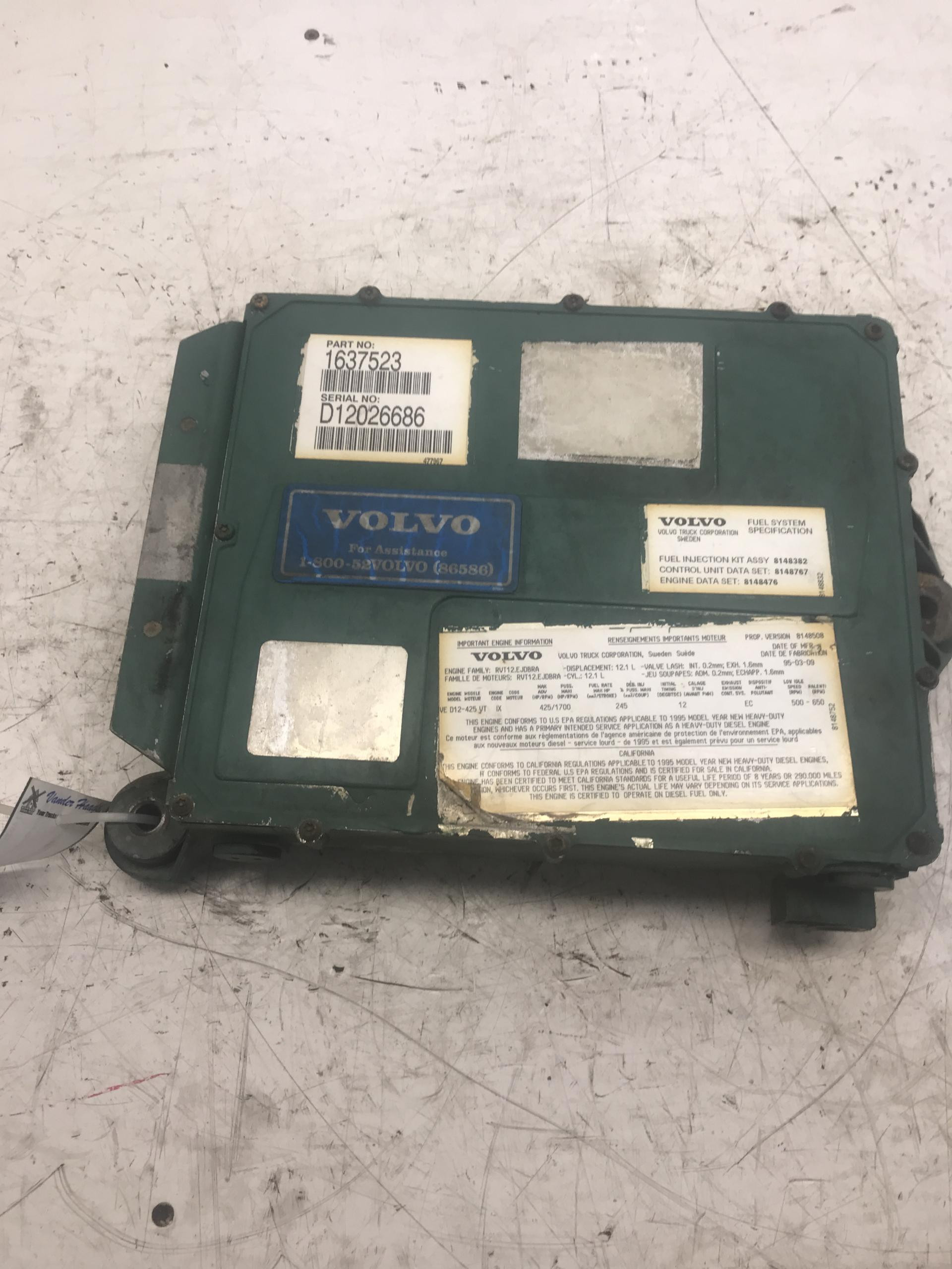 1637523 | Volvo VED12 ECM | Engine Control Module for Sale