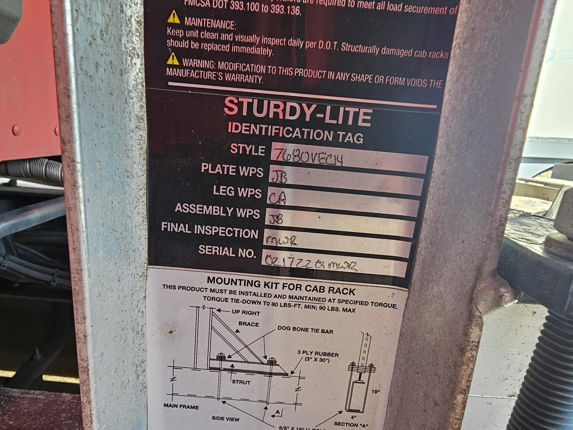 Peterbilt 579 Cab Protector / Headache Rack for Sale