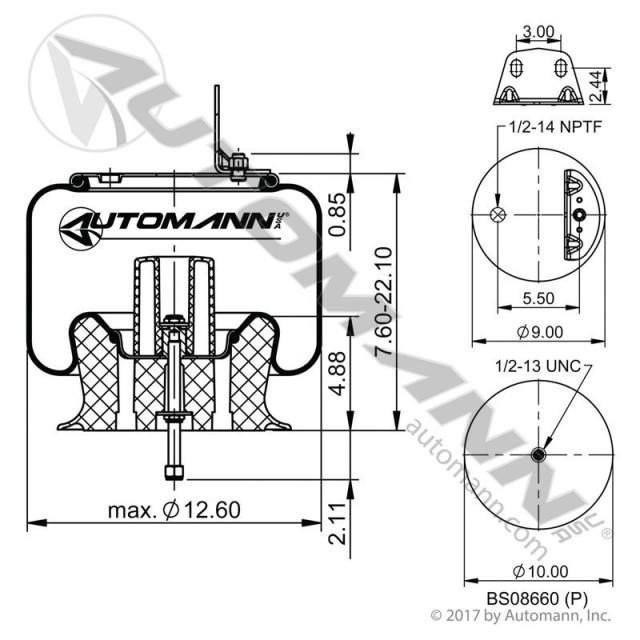 Automann AB1DK23P-9966 Air Spring for Sale