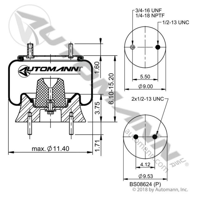 Automann AB1DK20D-9448 Air Spring for Sale